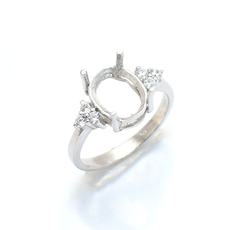 Stunning 925 Sterling Silver Oval Ring Setting With Zircon - Etsy