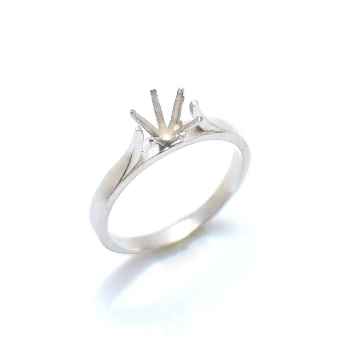 Stunning 925 Sterling Silver Round Ring Setting, Round 6, 7, 8, 9, 10 ...