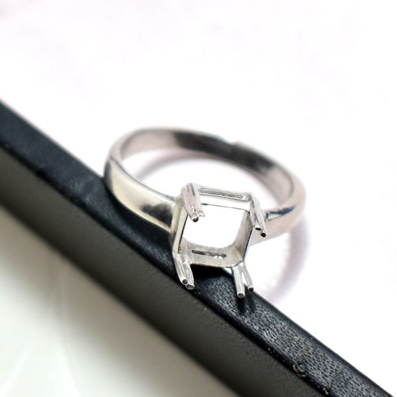 Stunning 925 Sterling Silver Square Ring Setting Square 7 8 - Etsy