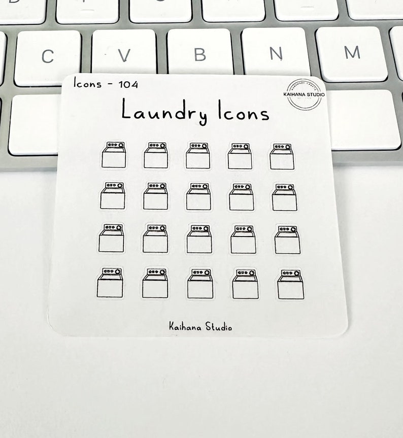 Small Laundry Icons Bullet Journal Washing Machine White Matte - Etsy