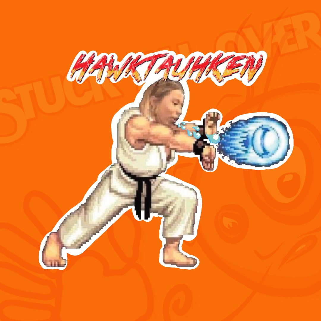 Hawk Tuah Girl Vinyl Sticker, Streetfighter Parody Decal, Skateboard ...