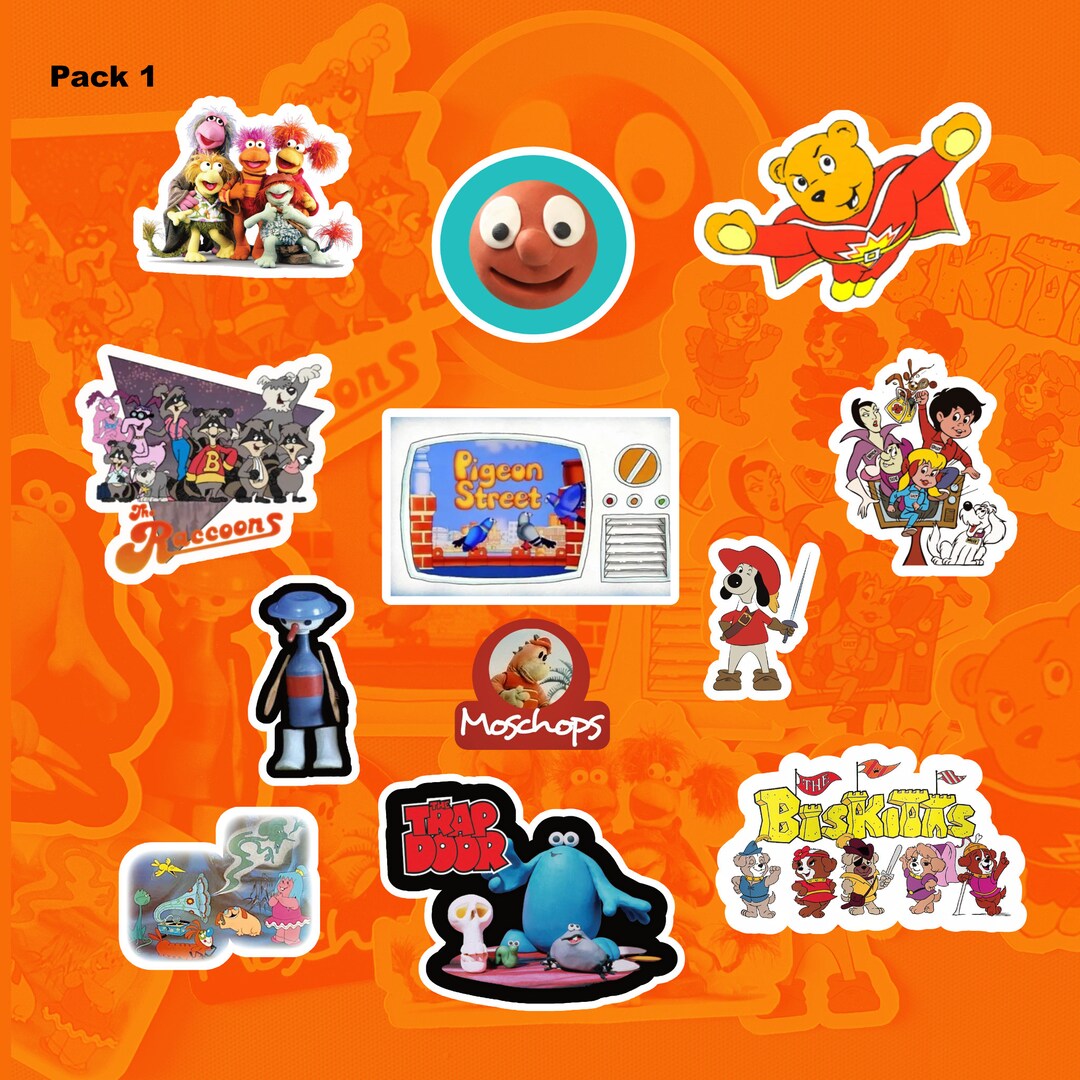80s Kids Classic Cartoon Sticker Packs - Etsy