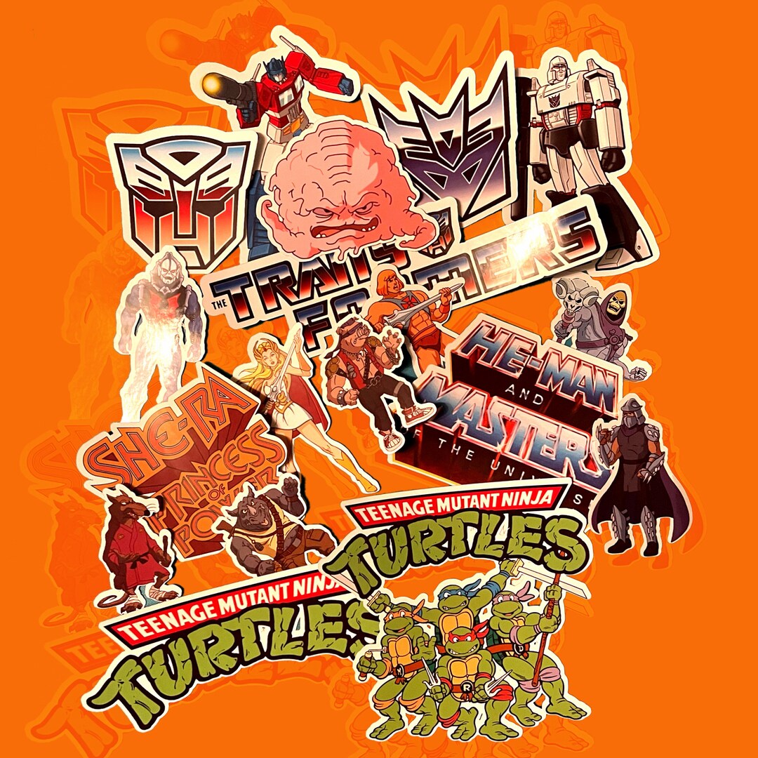 80s Retro Cartoon Sticker Packs - Etsy