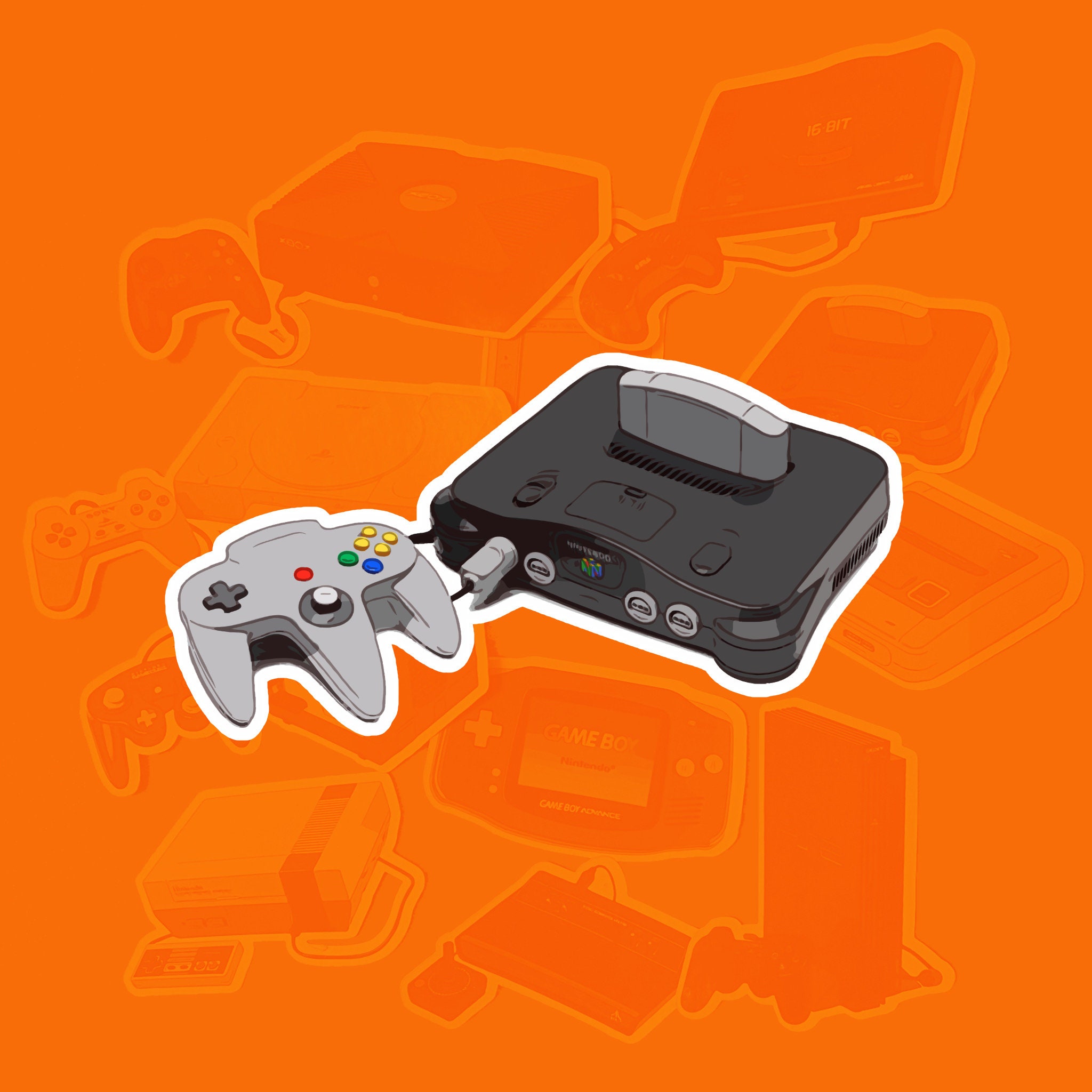 Retro Console Vector Sticker Set - Etsy