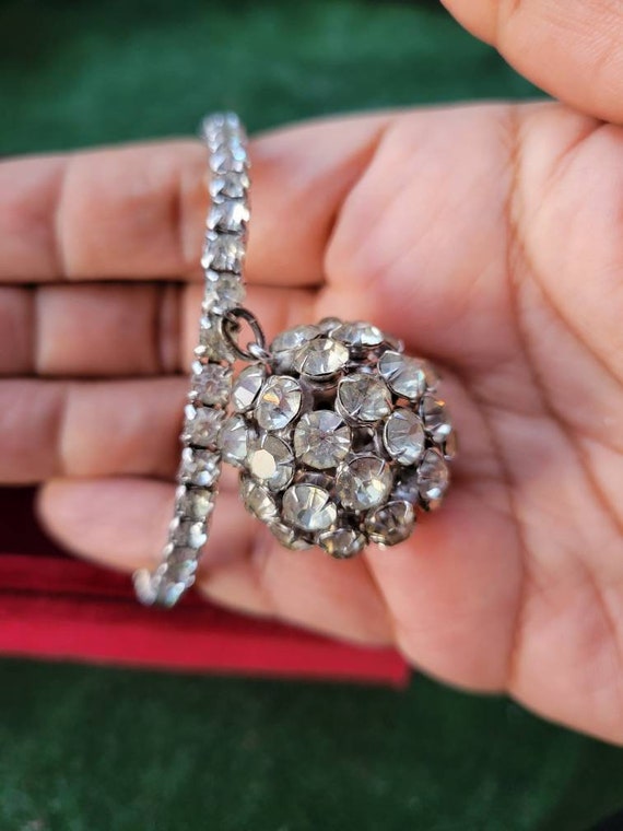 Rhinestone bangle dangle ball - Gem