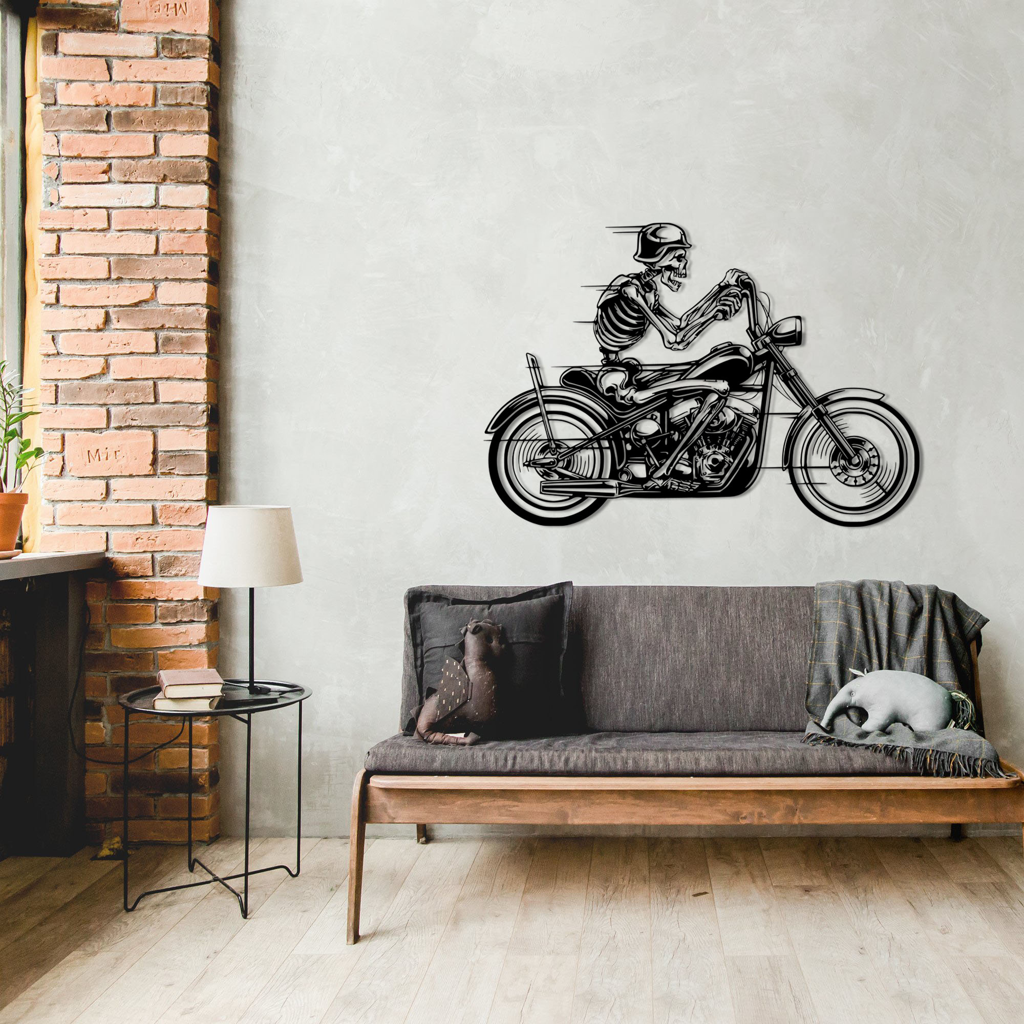 Ghost Rider Art Skeleton Art Cool Biker Wall Artgift for a - Etsy
