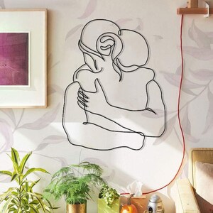 Hug With Longing Metal Wall Decormetal Arthot Couplehouse - Etsy