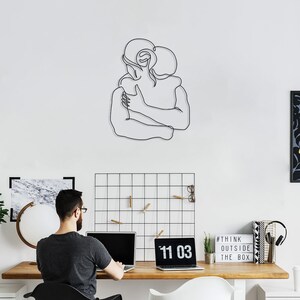 Hug With Longing Metal Wall Decormetal Arthot Couplehouse - Etsy