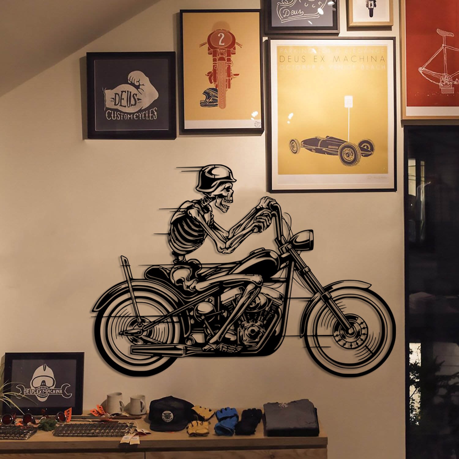 Ghost Rider Art Skeleton Art Cool Biker Wall Artgift for a - Etsy