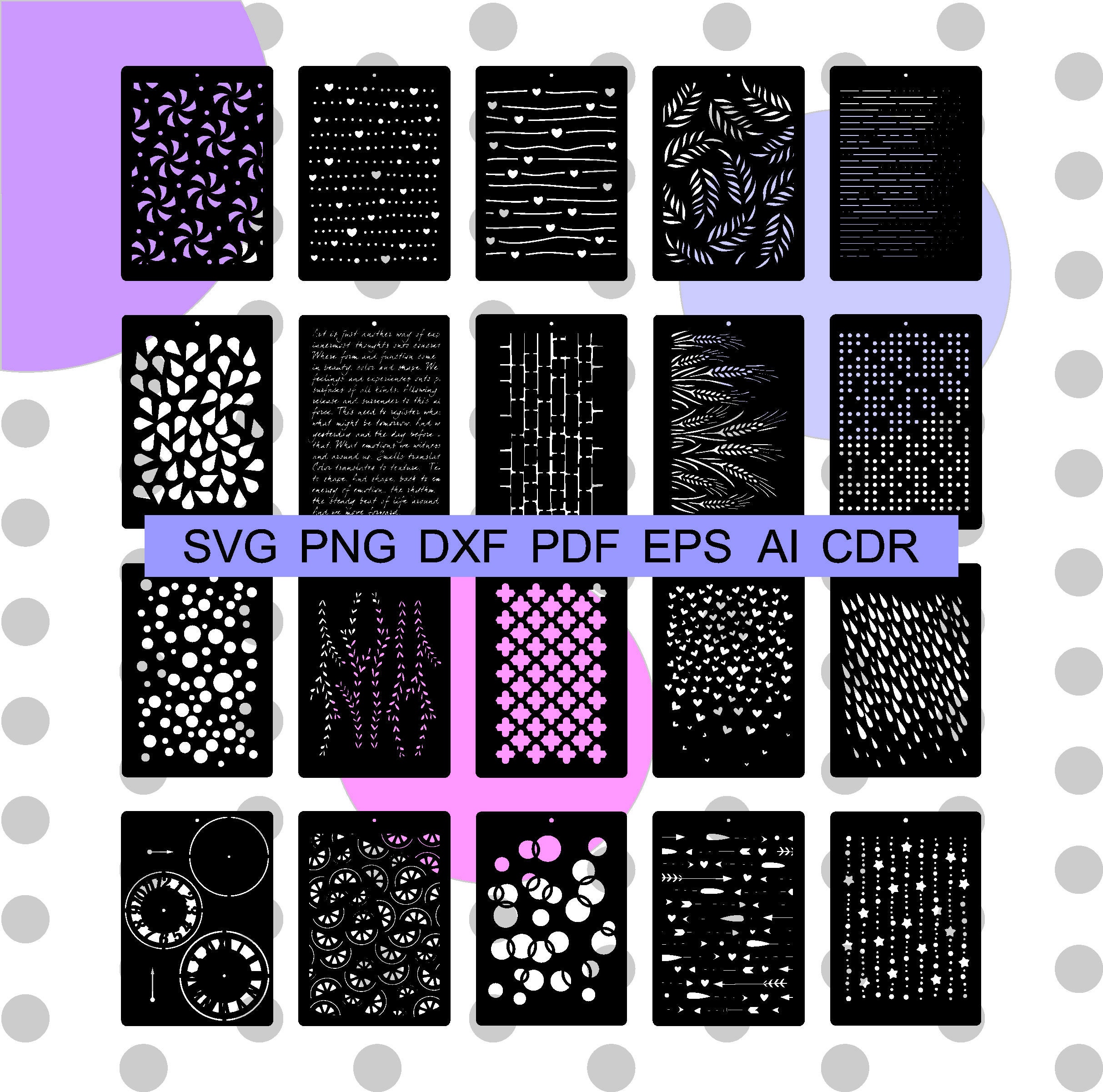 NEW Panel Collection Svg, Reusable Stencil Lasercut Bundle, Repeated ...