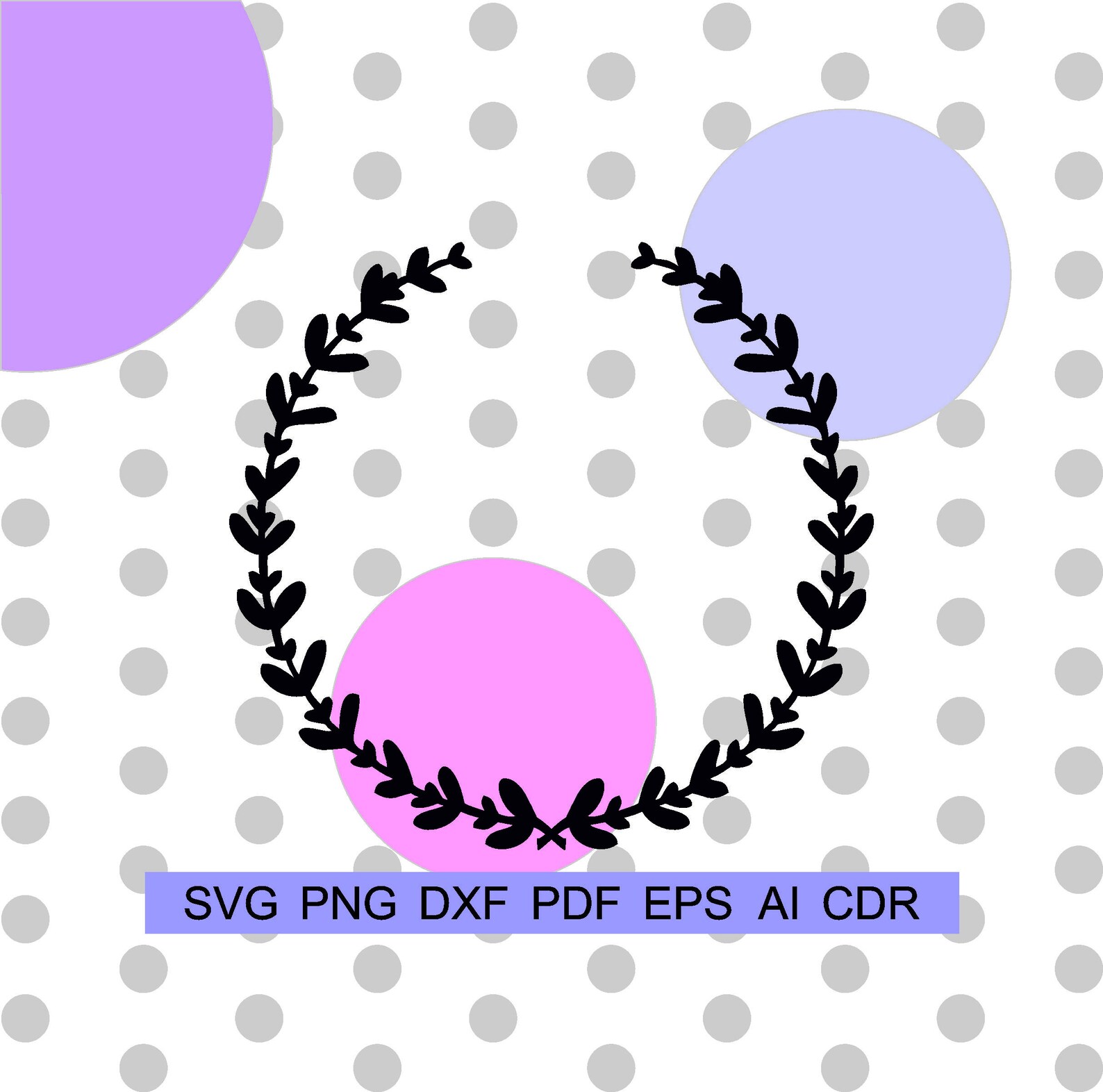 Floral Wreath Svg Cut File | Wedding Cake Topper Digital | Hand Drawn ...