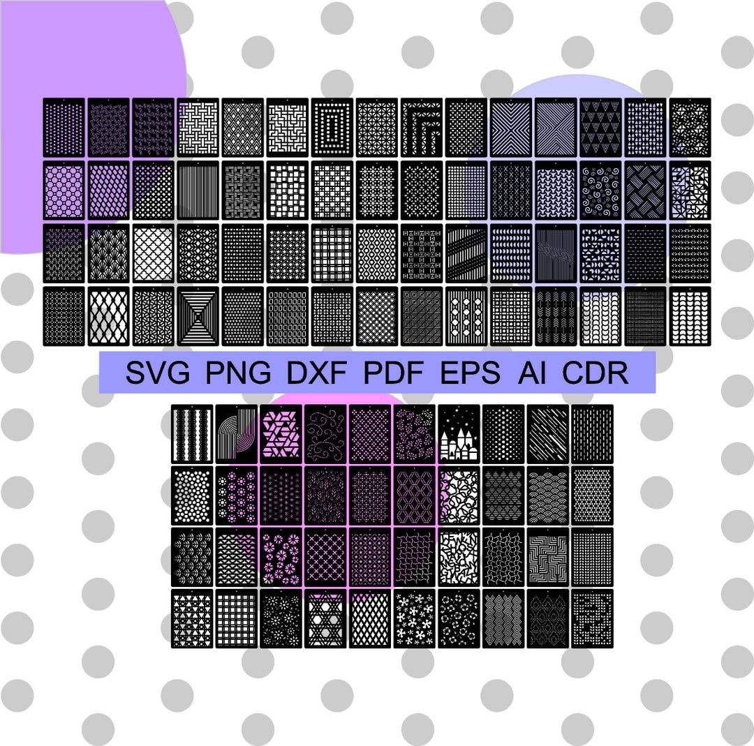 Panel Collection Svg, Reusable Stencil Lasercut Bundle, Repeated Vector ...