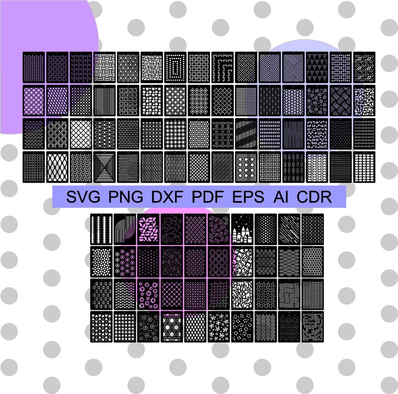 Pattern Stencil SVG Bundle: Texture Cookie Stencils, Laser Cut (digital ...