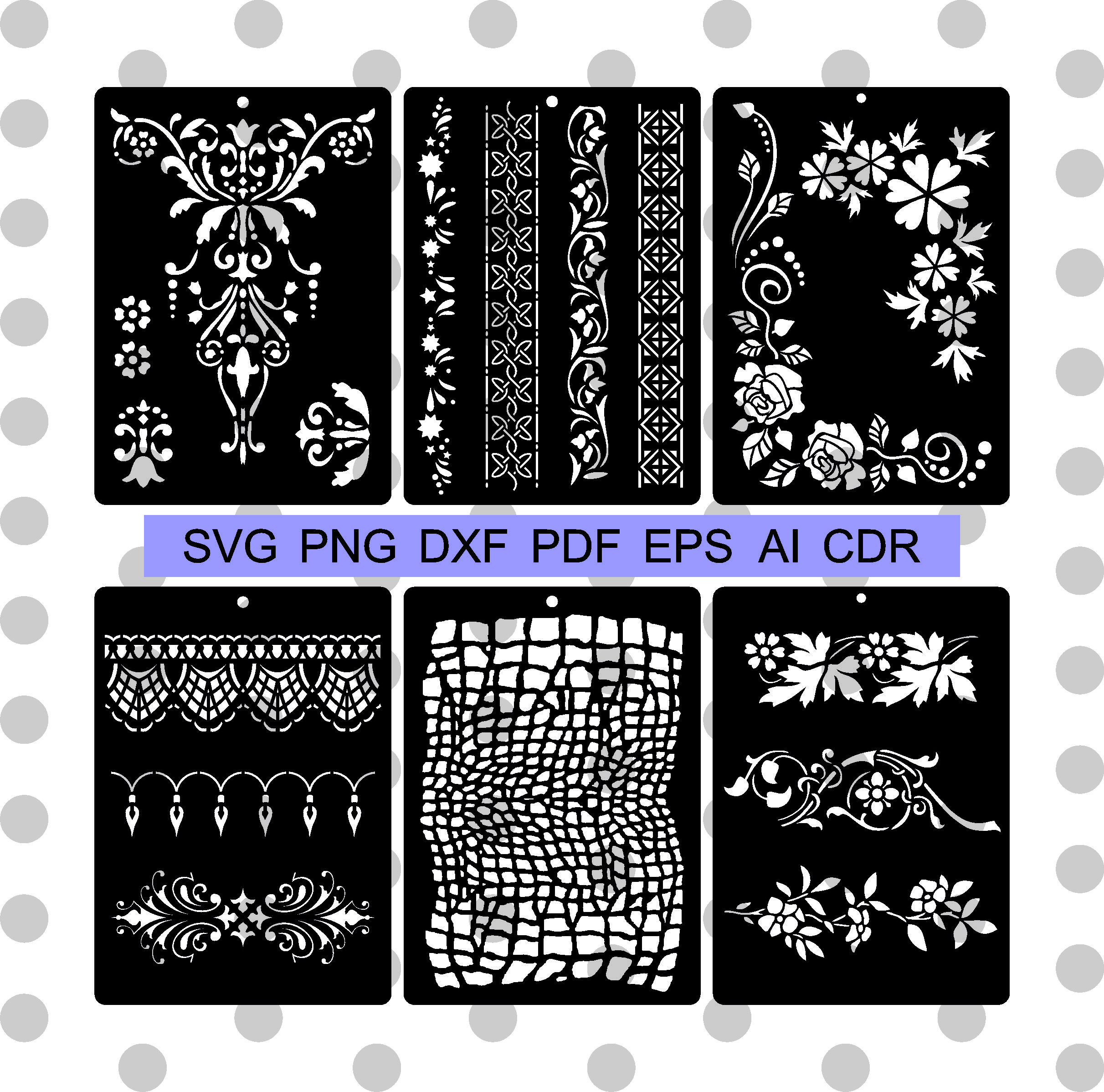 Stencil Svg Panel Digital Project Laser Cutting Cut Files, Geometric ...