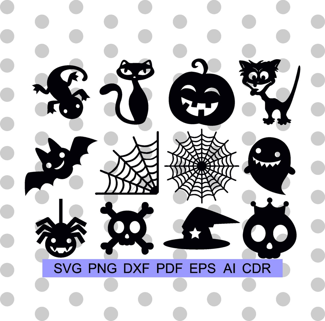 Halloween Home Decor Svg Laser Cut File, Ghost Pumpkin Spider Boo ...