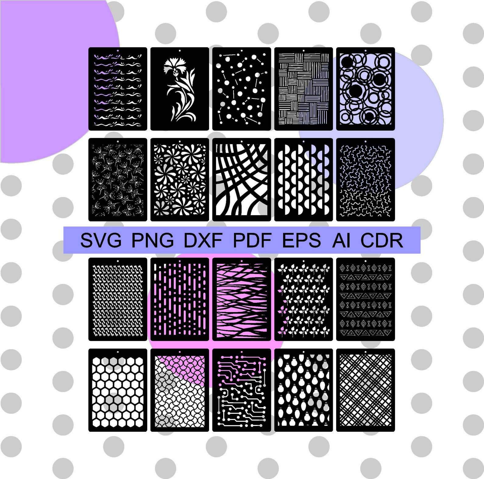 Reusable Texture Stencil Set: Panel Collection SVG Bundle (digital ...