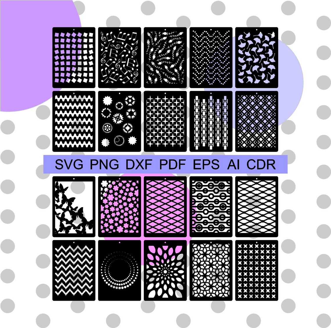 Reusable Texture Stencil Set: Panel Collection SVG Bundle (digital ...