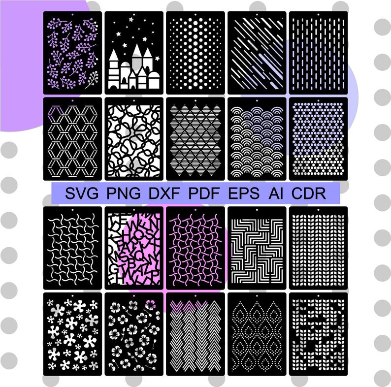 Pattern Stencil SVG Bundle: Texture Cookie Stencils, Laser Cut (digital ...