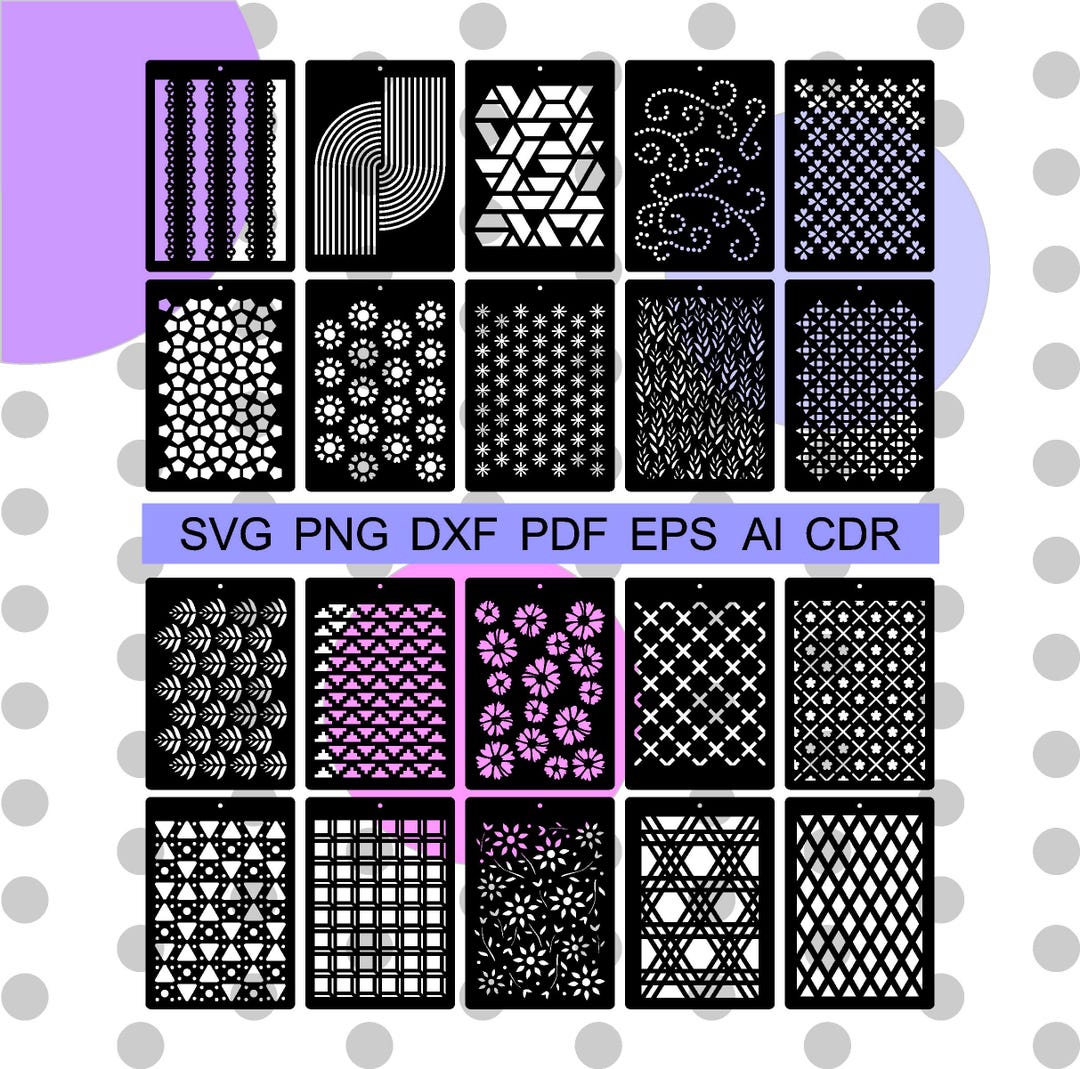 Seamless Stencil Svg, Lines Patterns Svg, Reusable Stencil Lasercut ...