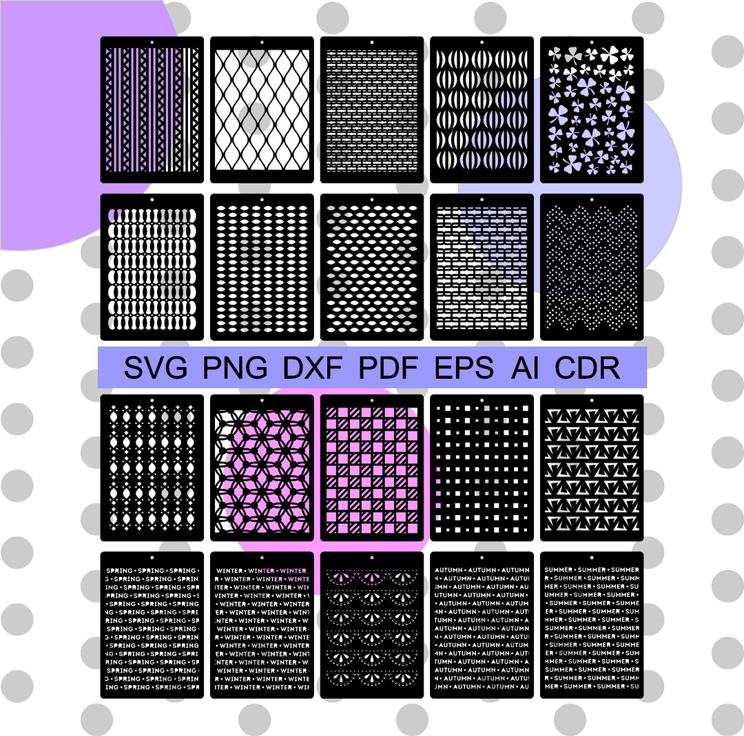 Panel Stencil Collection: Vector Patterns, Texture Stencils (digital ...