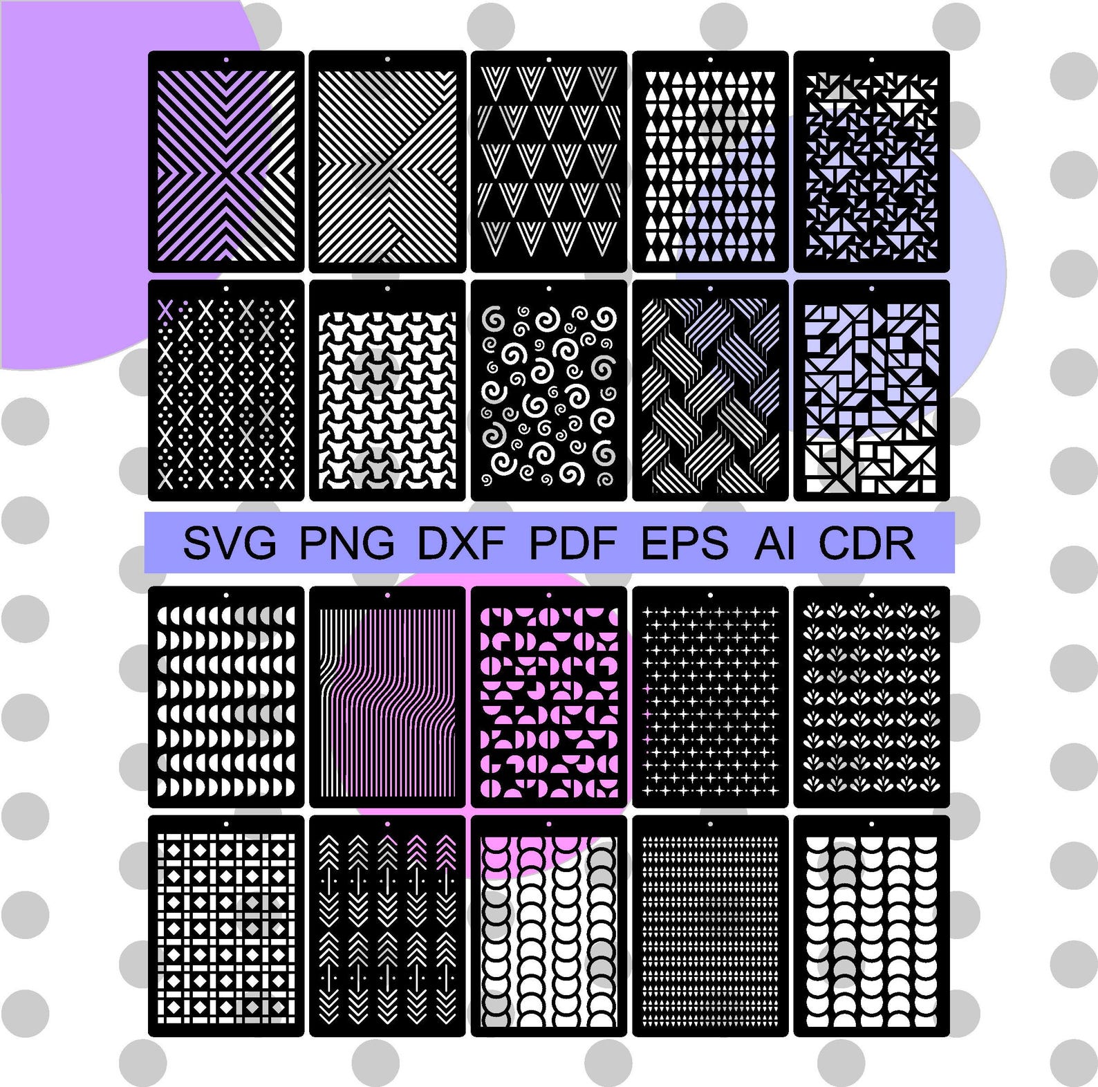 Pattern Stencil SVG Bundle: Texture Cookie Stencils, Laser Cut (digital ...