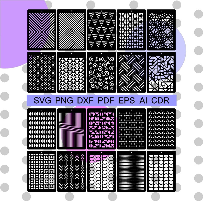 Panel Collection Svg, Reusable Stencil Lasercut Bundle, Repeated Vector ...