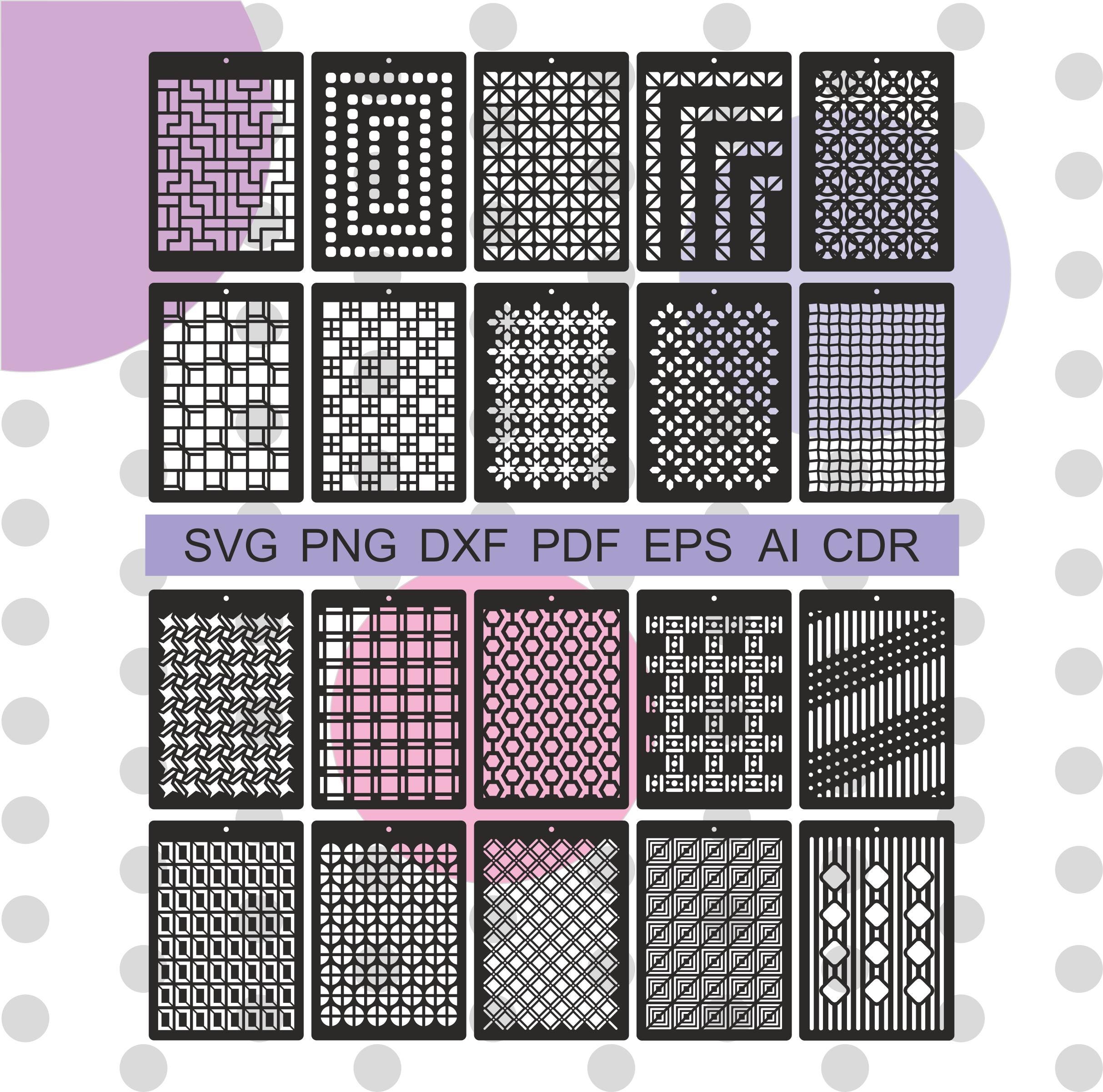 Pattern Stencil SVG Bundle: Texture Cookie Stencils, Laser Cut (digital ...