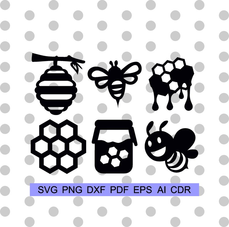 Honey Bee Svg, Honeycomb Svg, Bee Clipart, Bumble Bee Svg, Honey Drips ...