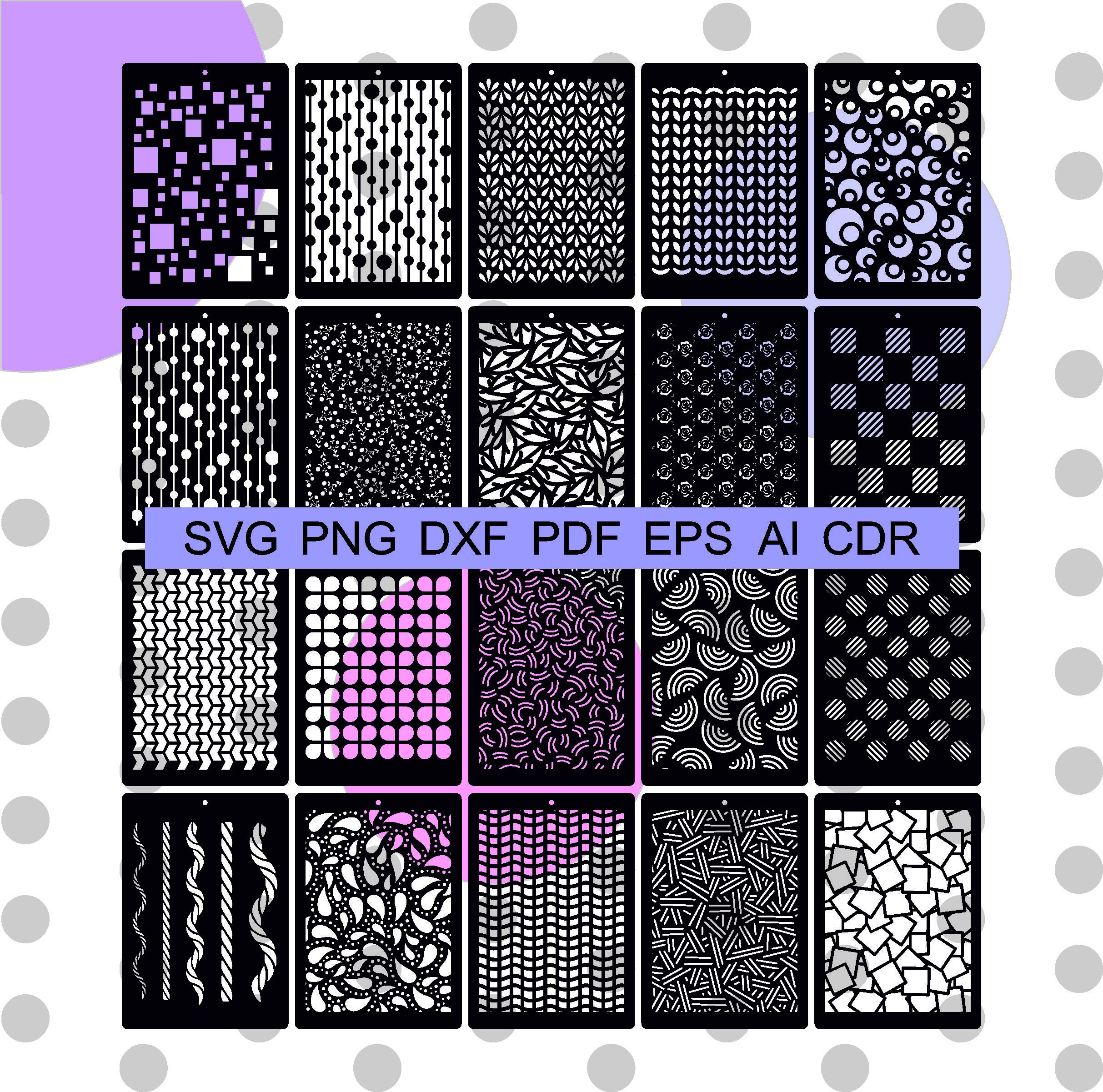 NEW Panel Collection Svg, Reusable Stencil Lasercut Bundle, Repeated ...