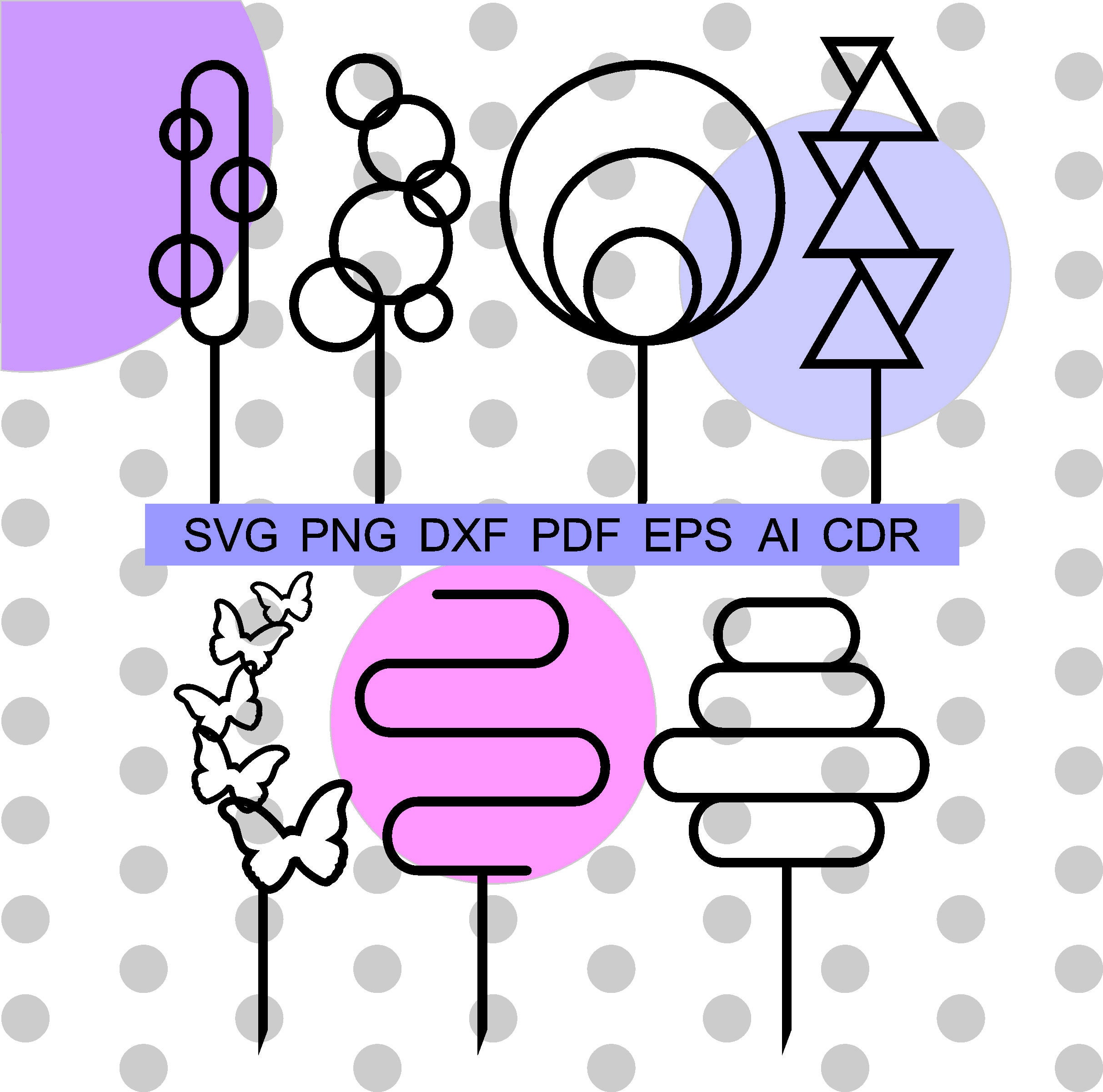 Boho Plant Stake SVG Bundle: 3D Printed Trellis Designs (digital ...