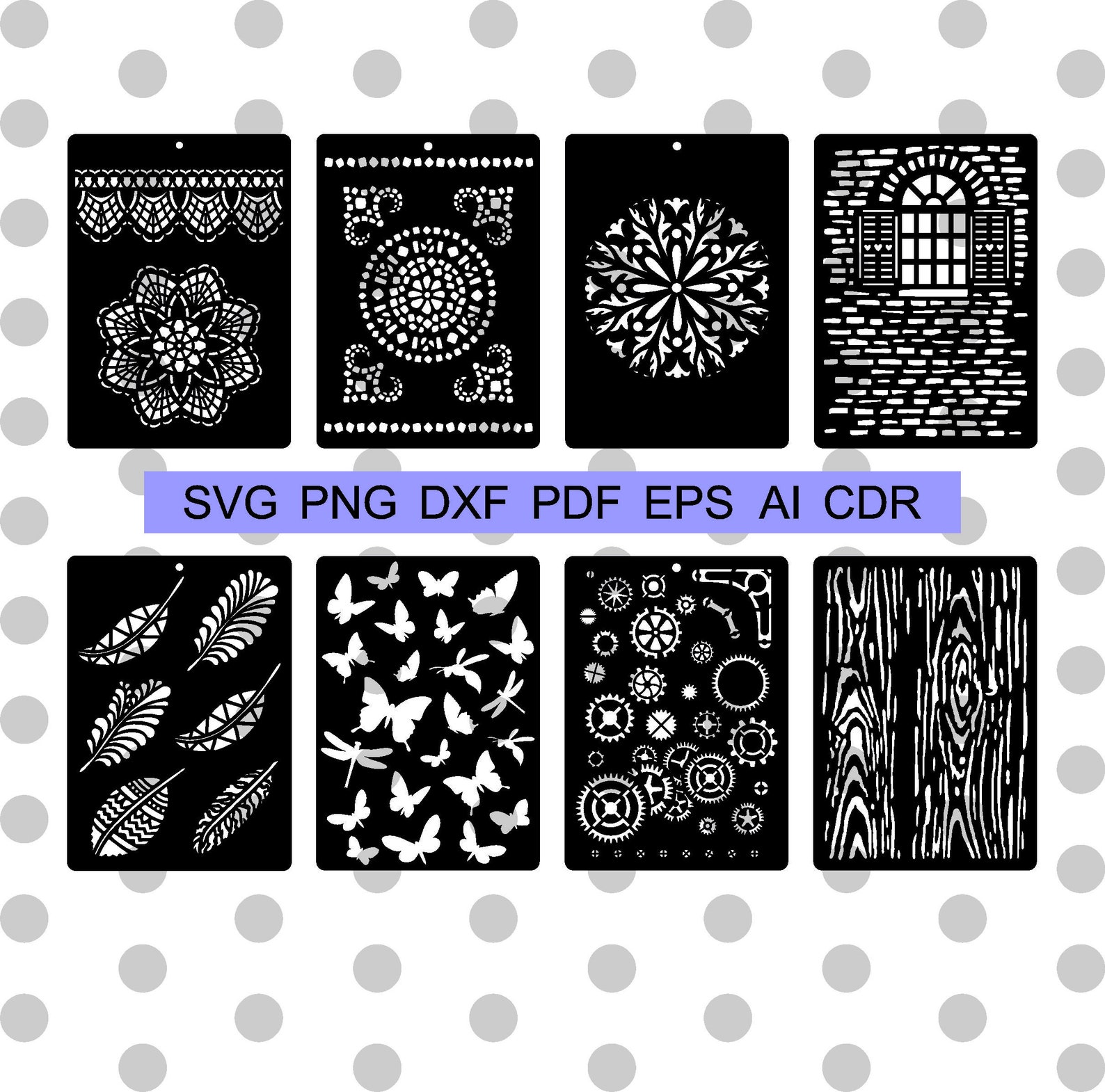 Reusable Stencil Set Svg Bundle, Home Decor, Painting Art Deco Pattern ...
