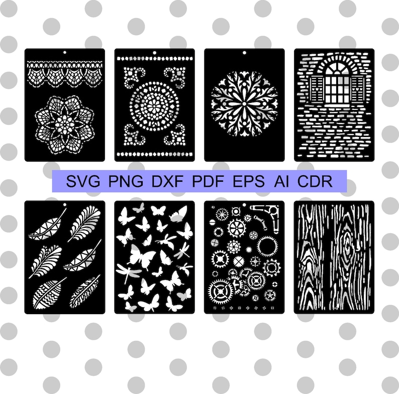 Reusable Stencil Set Svg Bundle, Home Decor, Painting Art Deco Pattern ...