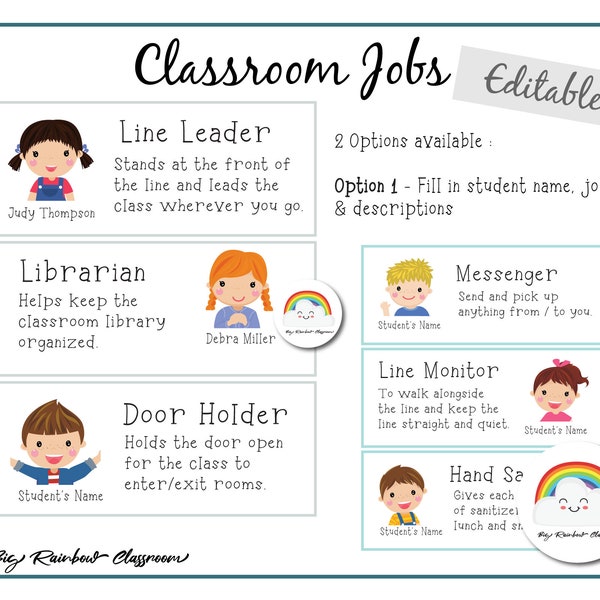 Classroom Jobs Chart - Etsy