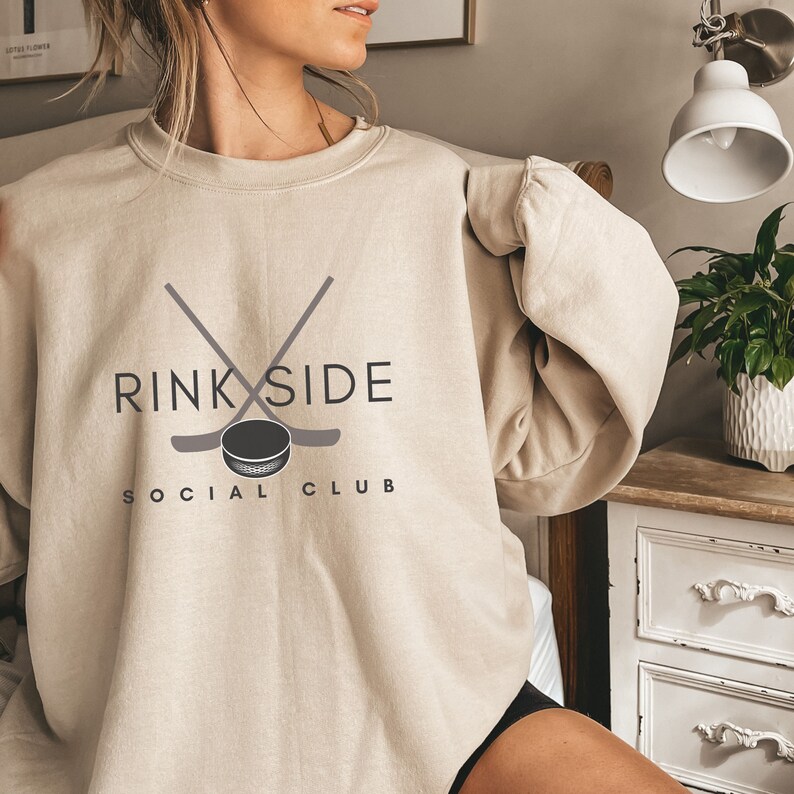 Rink Side Social Club Sweatshirt, Hockey Mom Sweatshirt, Hockey ...