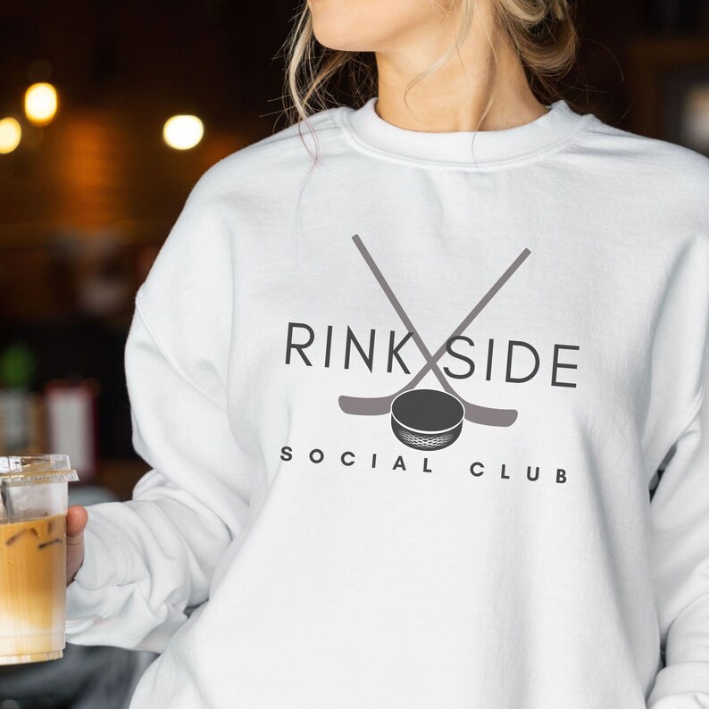 Rink Side Social Club Sweatshirt, Hockey Mom Sweatshirt, Hockey ...