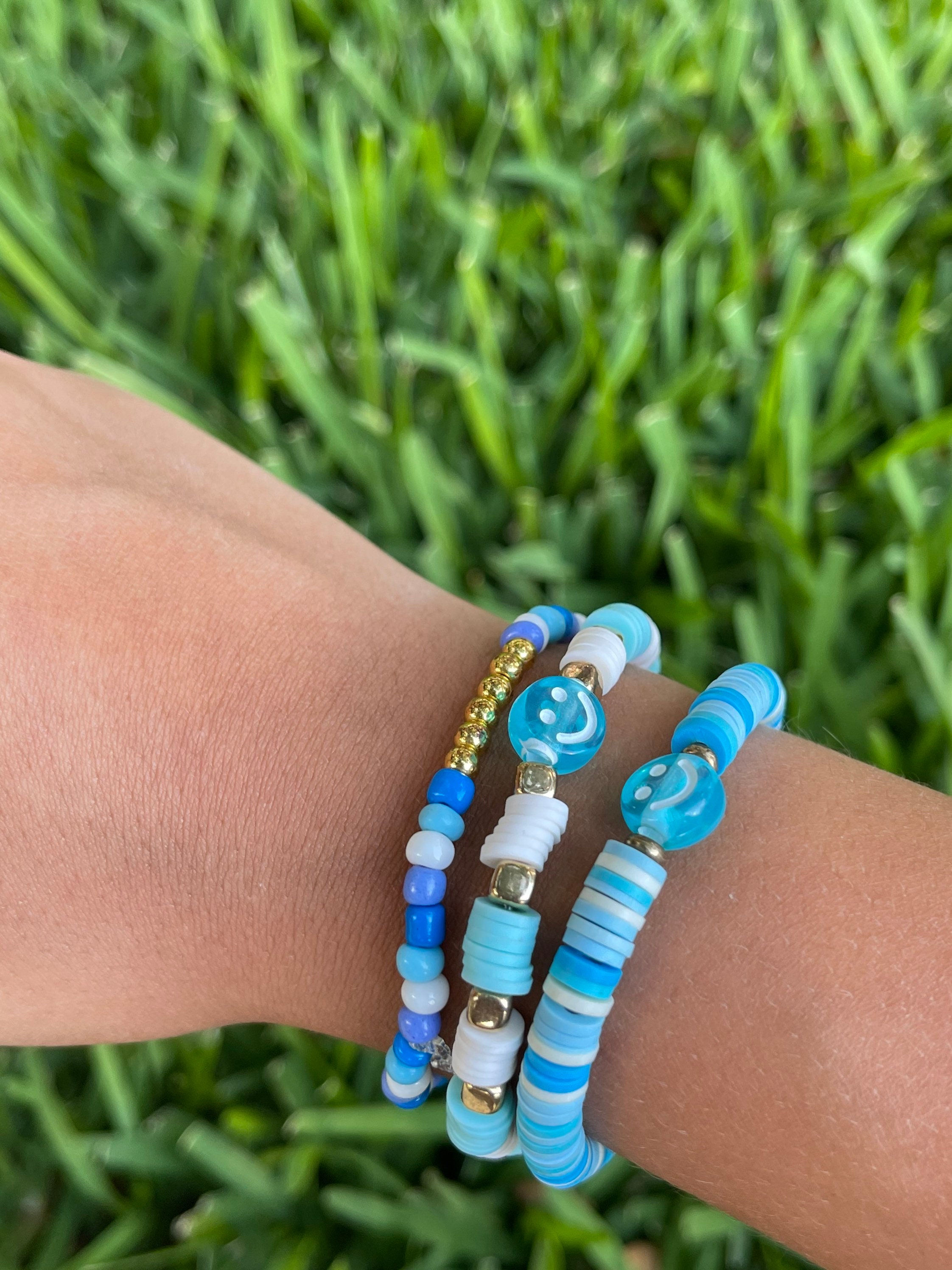 Blue Smiley Face Set - Etsy