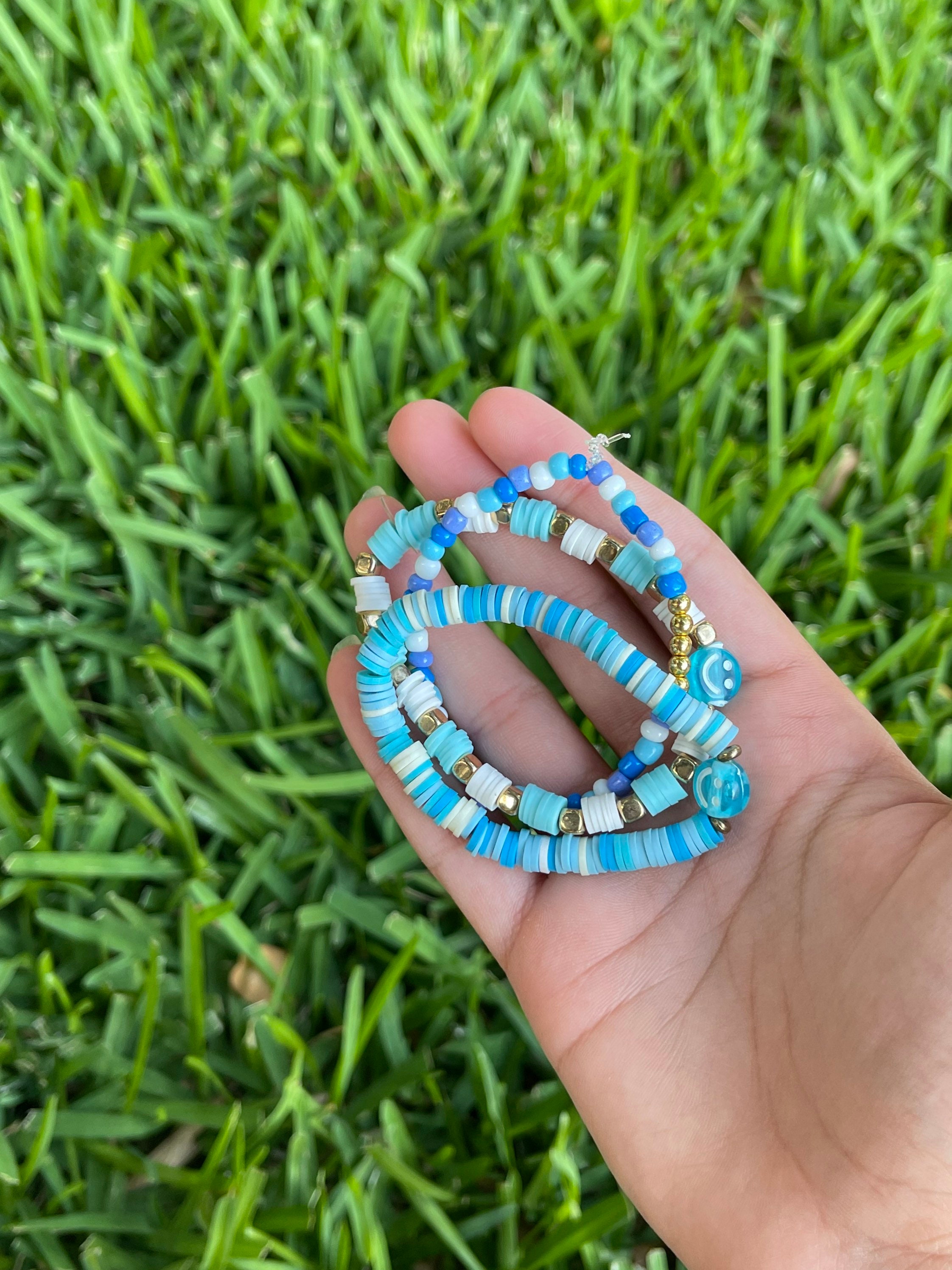 Blue Smiley Face Set - Etsy