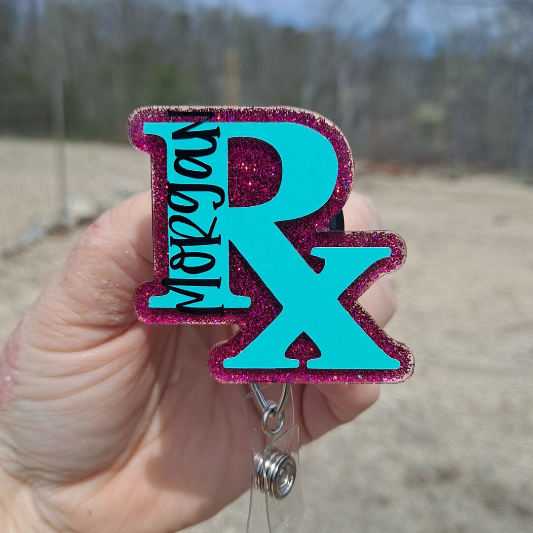 Personalized Pharmacy Technician Name Tag Holder Cute Badge Reel With ...