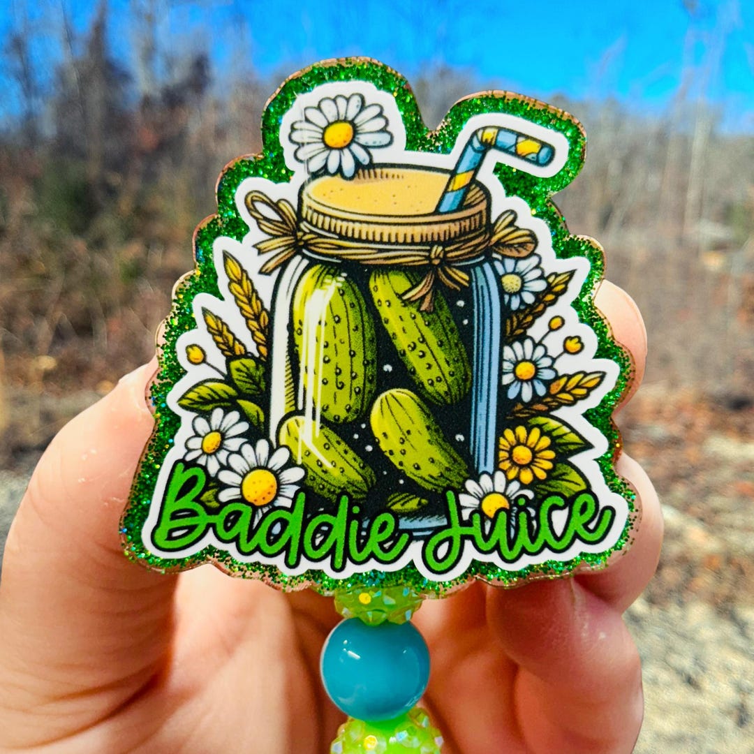 Baddie Pickle Juice Jar Badge Reel - Etsy