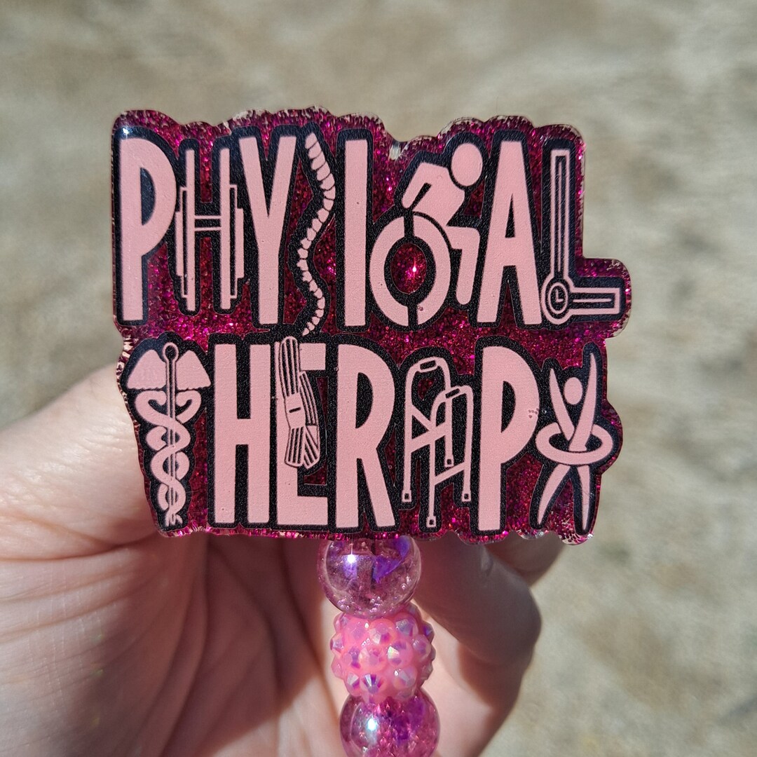 Physical Therapy Work Id Badge Reel Holder Clip. - Etsy