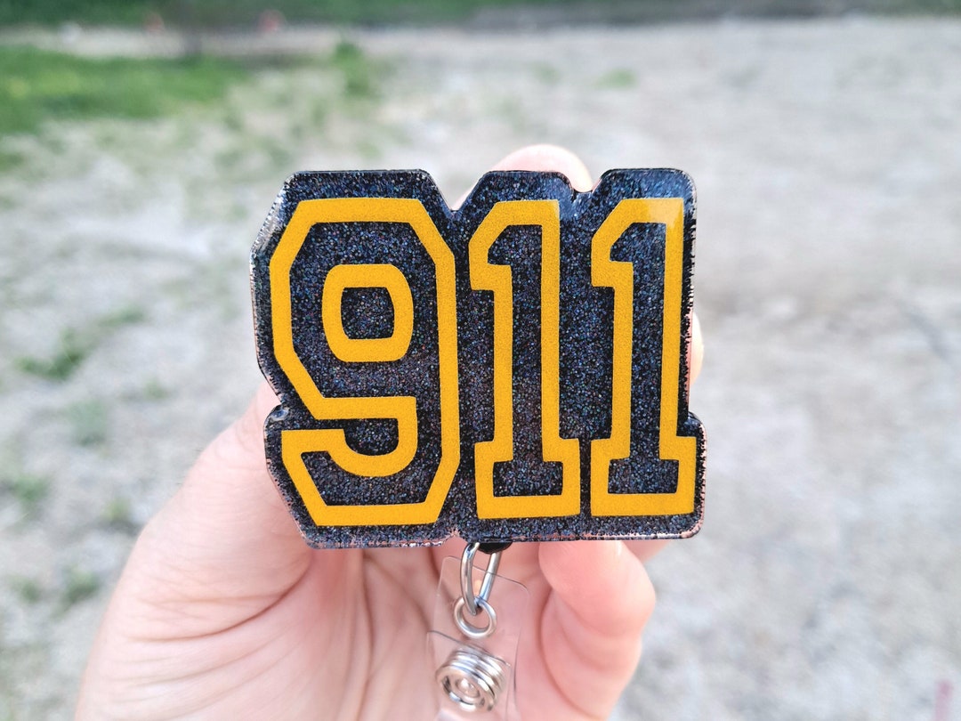 911 Dispatcher Reflective ID Badge Reel Holder Clip. - Etsy