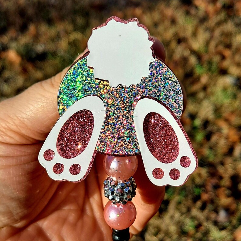 Easter Bunny Work Id Badge Holder Clip. - Etsy