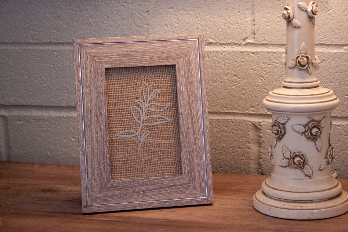 Elegant Line Art Olive Branch on Burlap - Etsy