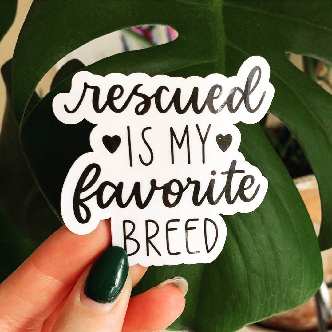 Animal Rescue Sticker , Rescued is My Favourite Breed , Dog Rescue ...