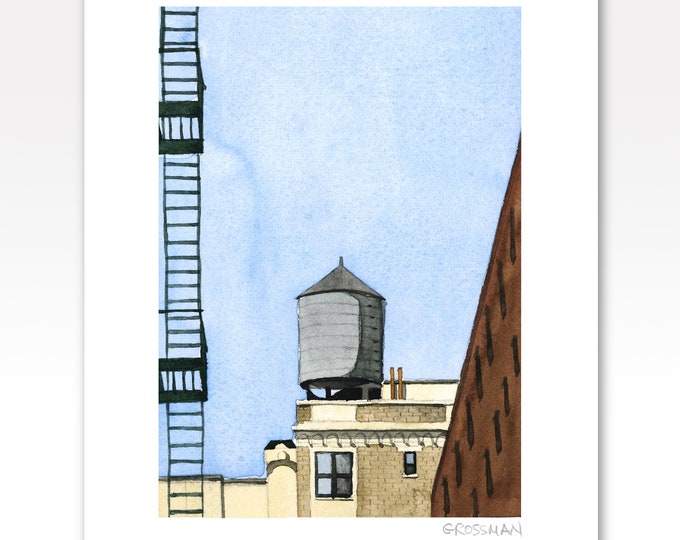 NYC Skyline, New York Print, NYC Art, NYC Water Tower, Tom Fruin, Tom ...