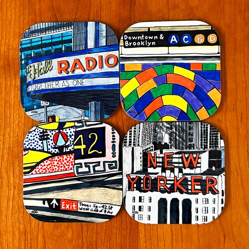 New York City Skyline Coasters Co-worker Gift NYC - Etsy