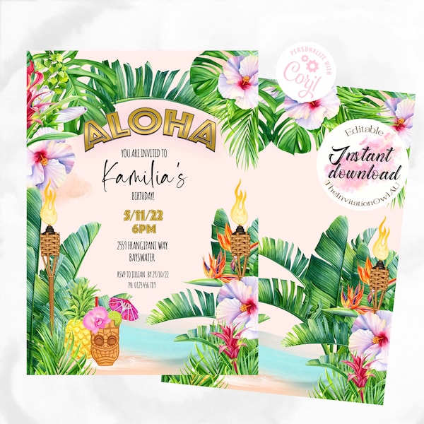 Aloha Invitation - Etsy