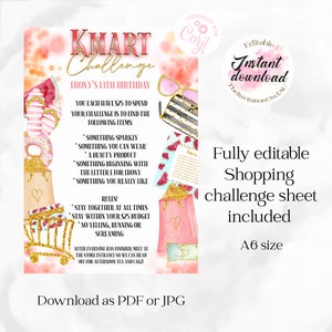 Kmart Shopping Challenge Invitation. Instruction Sheet Included ...