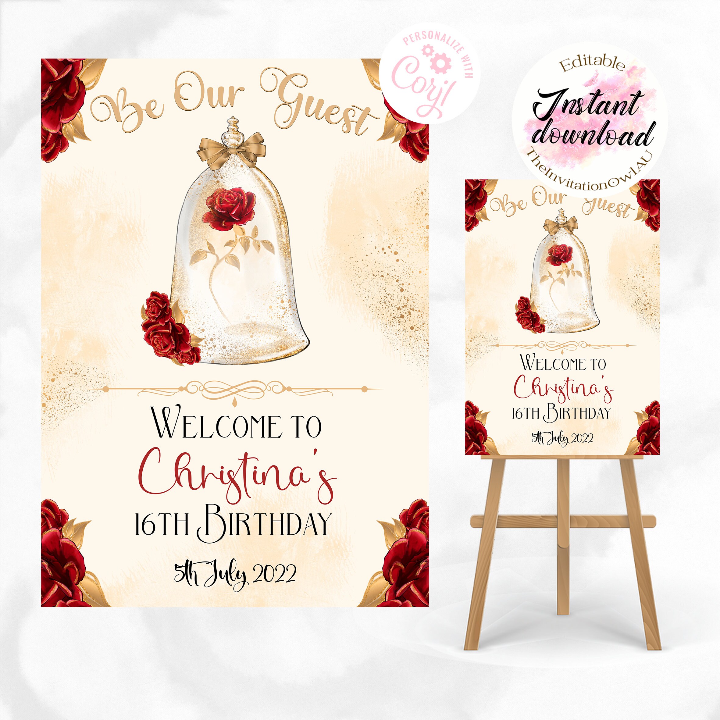 Be Our Guest Welcome Sign, EDITABLE TEMPLATE, A3 Size - Etsy