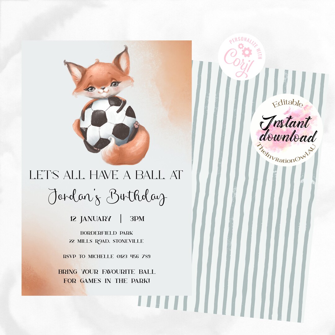 Have a Ball Invitation, EDITABLE TEMPLATE 5x7 or 4x6 Size, Child's ...